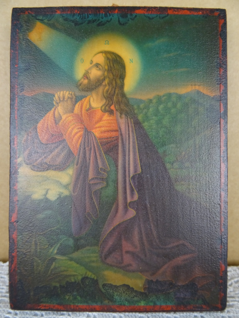 Houten icoon Jezus Christus - Curiosa en Kunst.nl