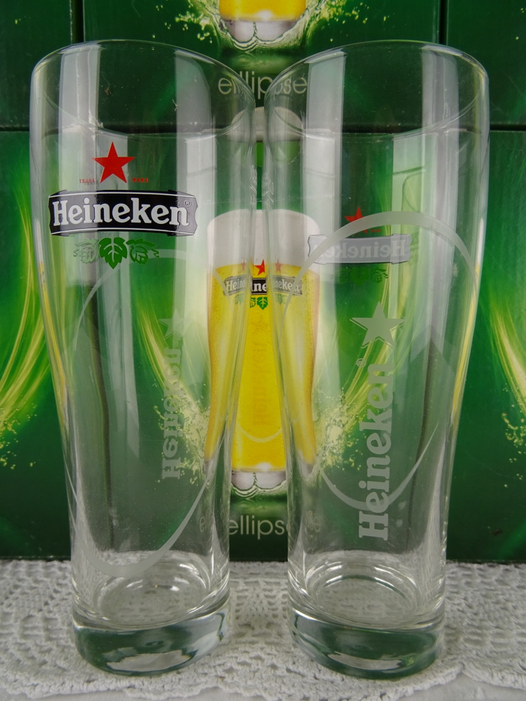 Collectie Heineken Ellipse bierglazen - Curiosa en Kunst.nl