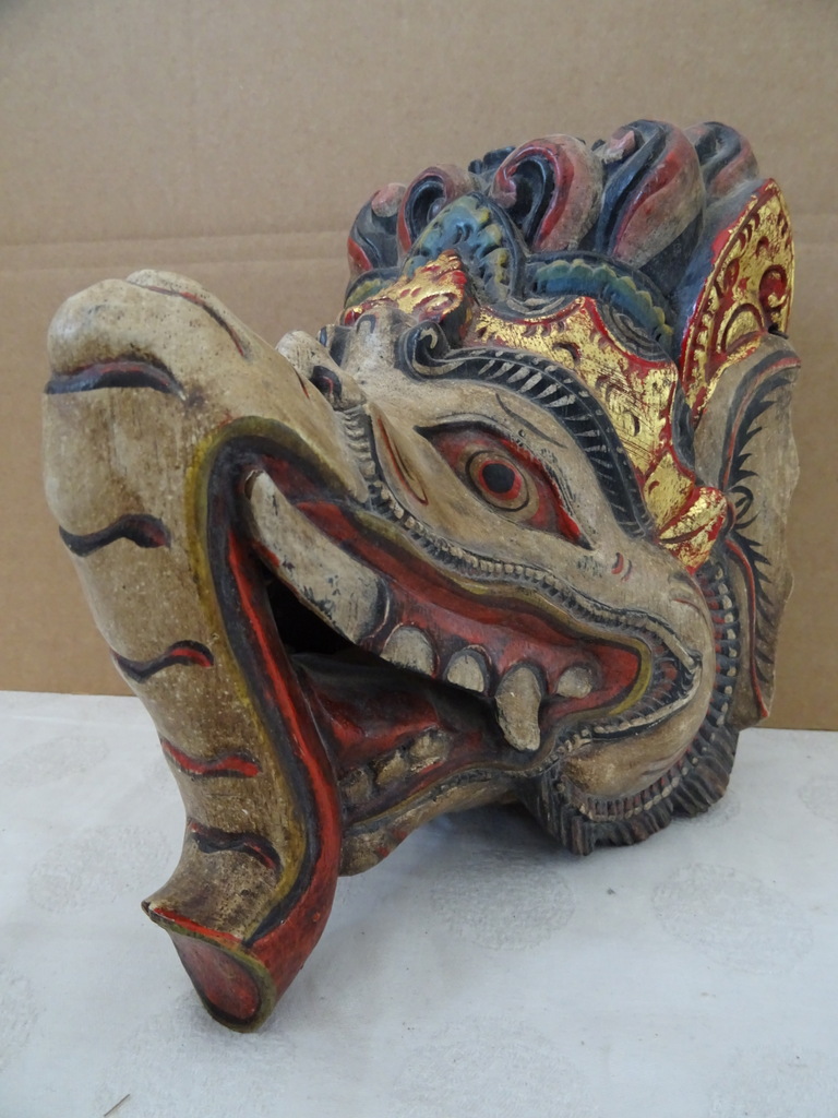 Houten Ganesha masker - Curiosa en Kunst.nl