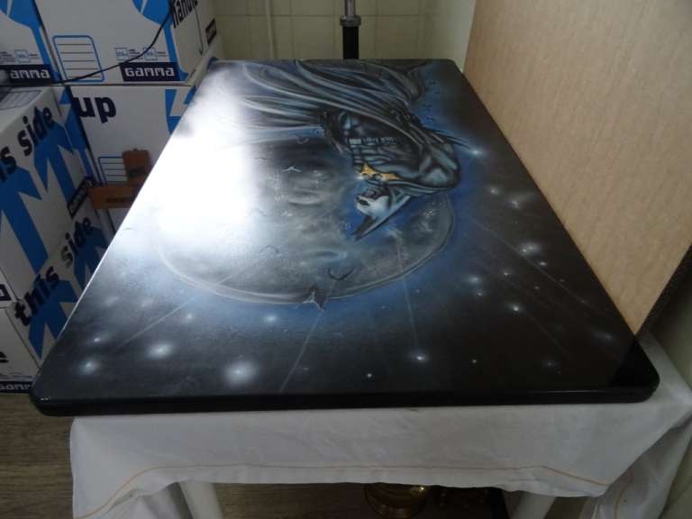 Batman Airbrush schilderij op metaal - Curiosa en Kunst.nl